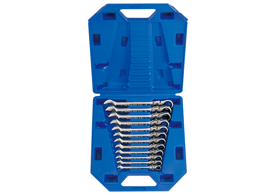 12PC.FLEXIBLE-HEAD SPEED WRENCH SET 8~19MM