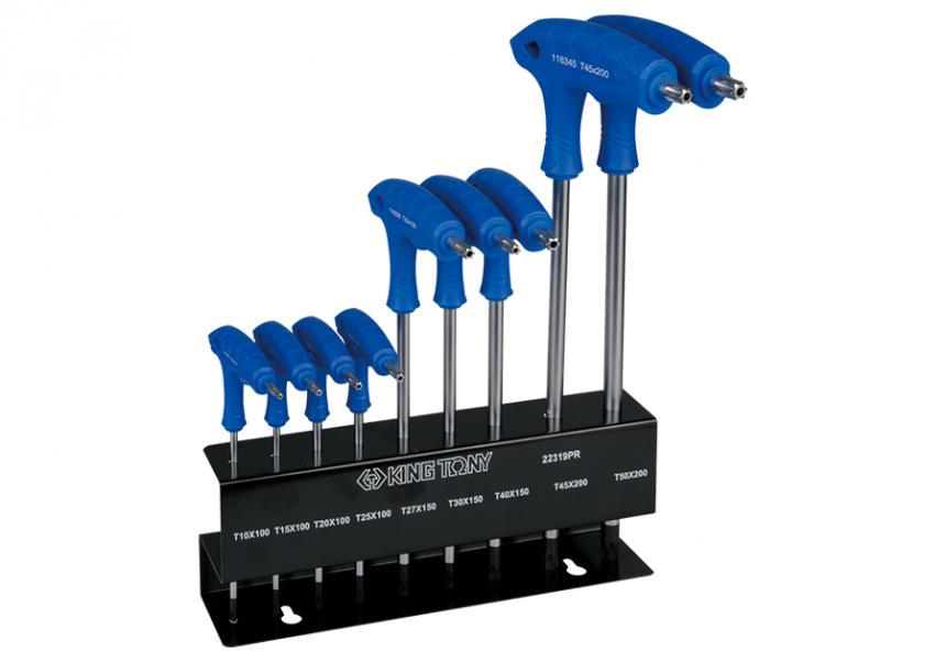 9PC.L-HANDLE TR TORX WRENCH SET T10H-T50H WITH RACK