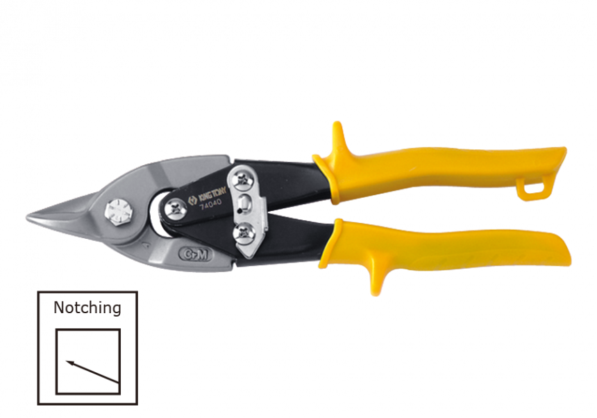 AVIATION TIN SNIPS NOTCHING 9" YELLOW