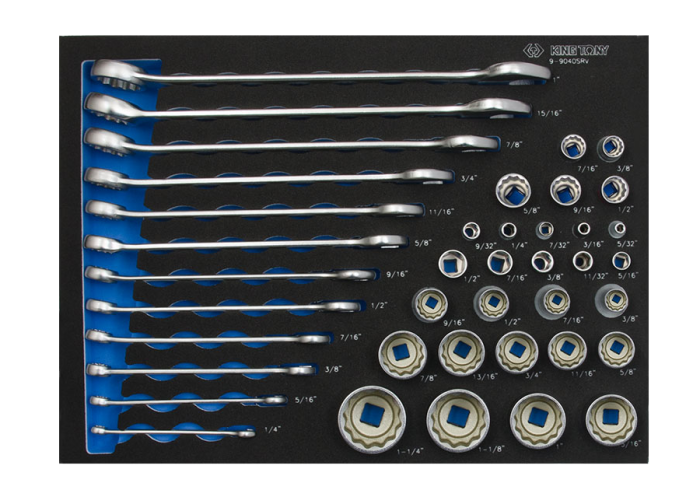 40PC.SOCKET&WRENCH SET WITH EVA TRAY - 99040SRV